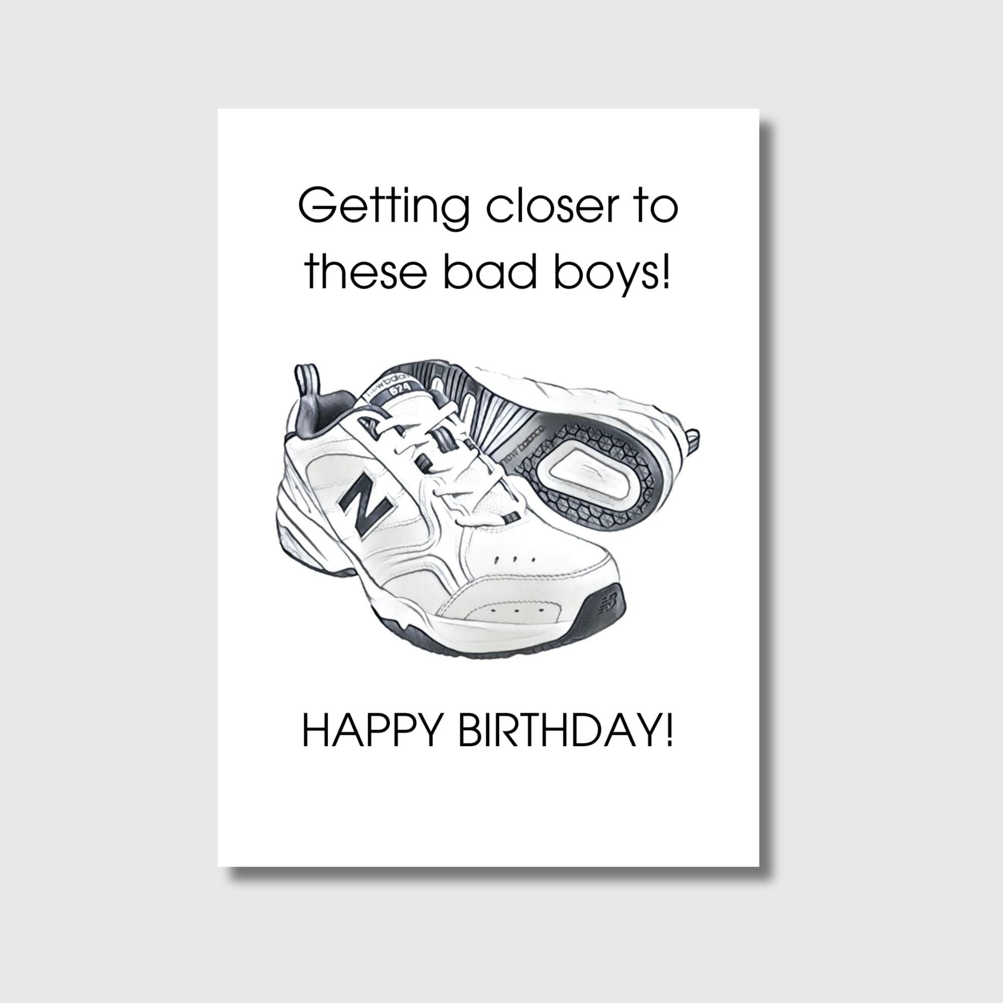 Printable Sneaker Birthday Card, Funny Old Many Birthday Card, Instant ...