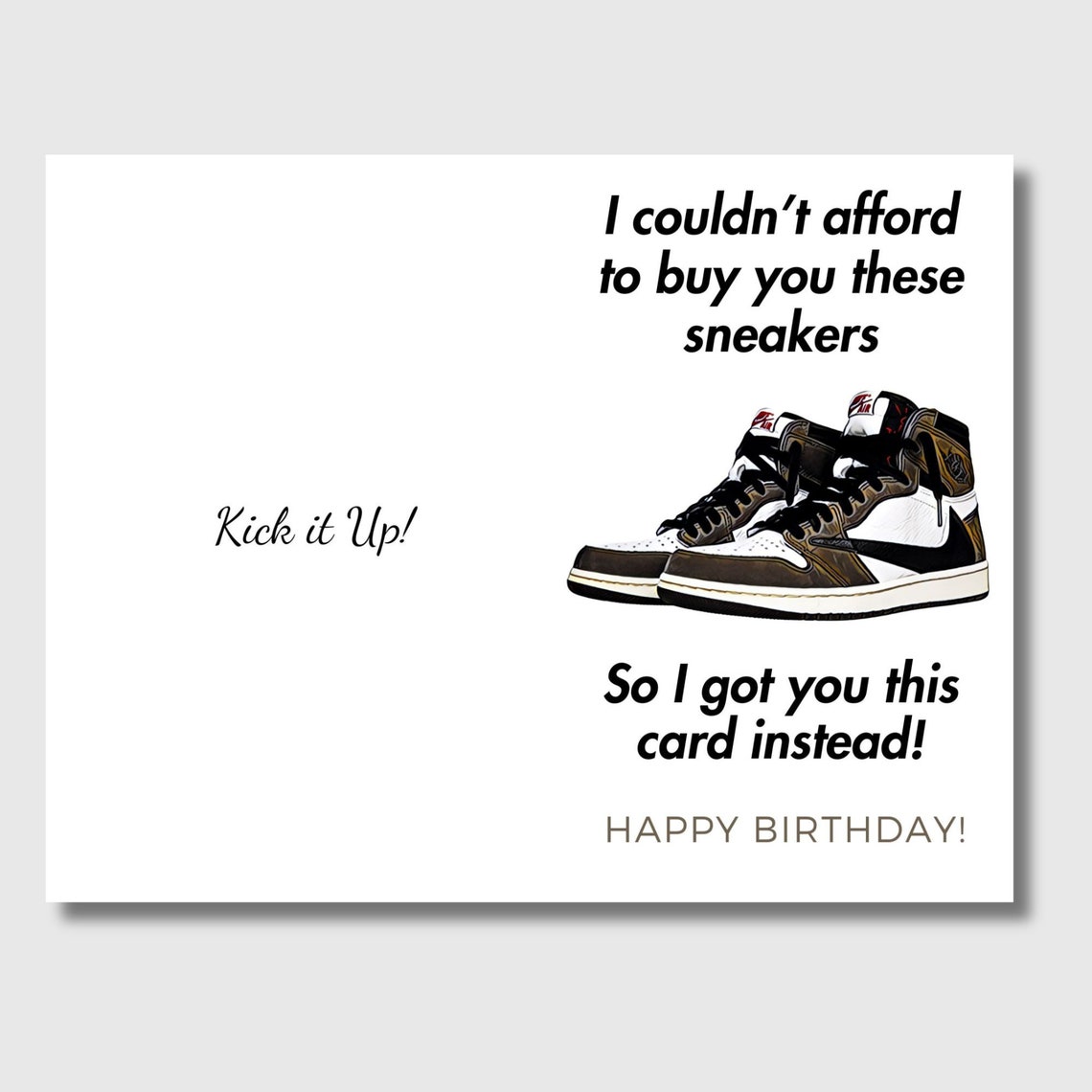 Printable Sneaker Birthday Card, Digital Card, Ecard, Instant Download ...