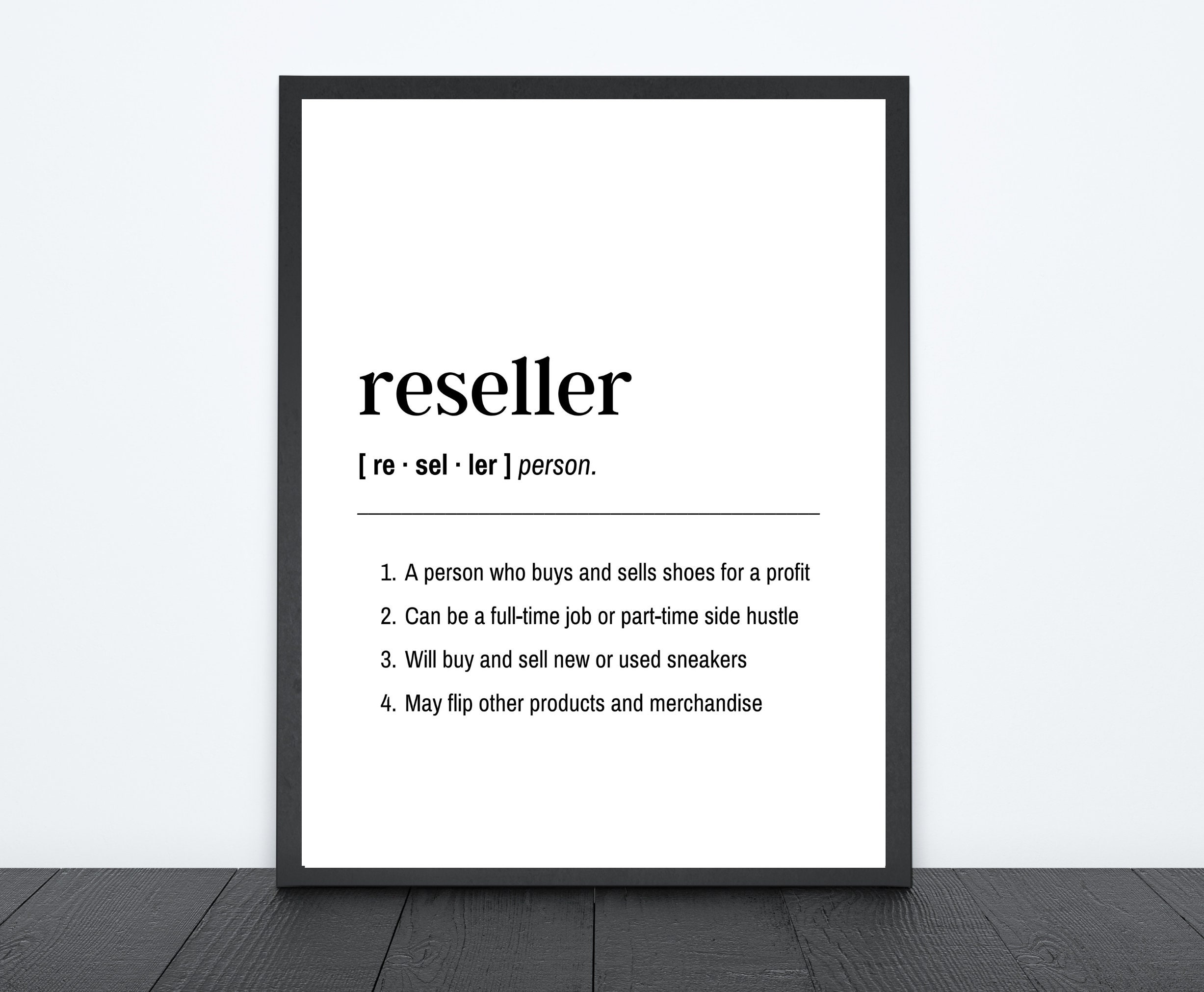 Reseller Definition Digital Sneaker Art Print, Printable, Instant ...