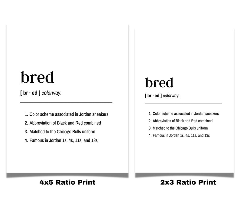 Bred Definition Digital Sneaker Art Print, Printable, Instant Download ...