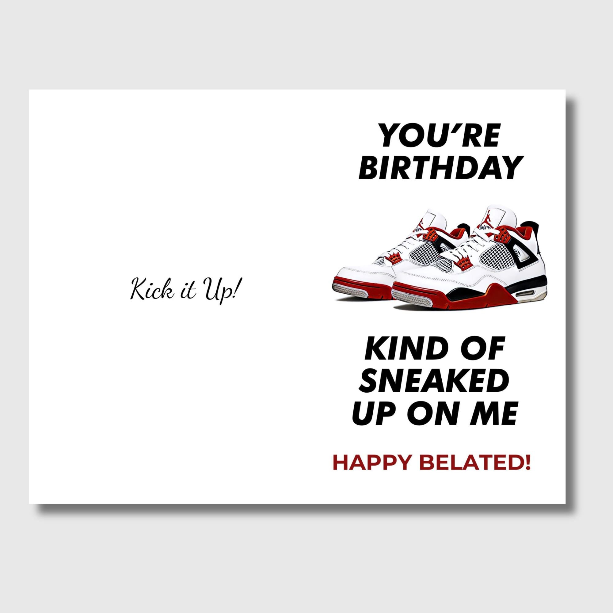 Printable Sneaker Belated Birthday Card, Digital Card, Ecard, Instant ...