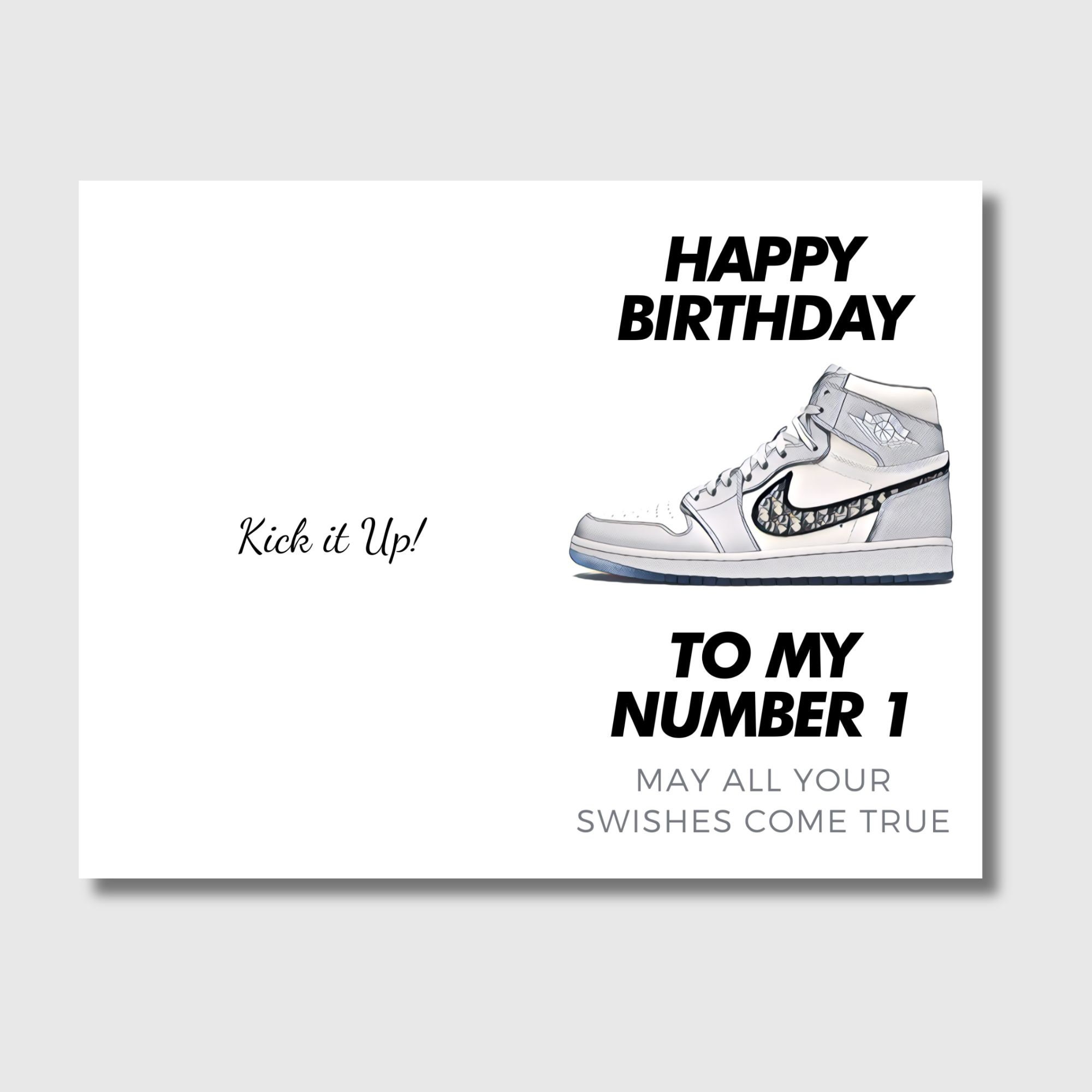 Printable Sneaker Birthday Card, Digital Card, Ecard, Instant Download ...