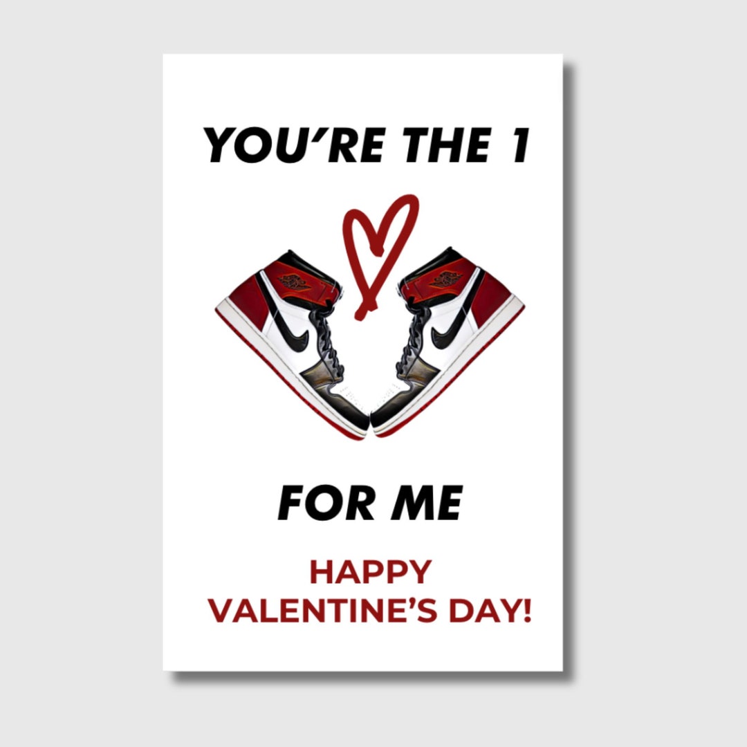 Printable Sneaker Valentine's Day Card, Digital Card, Instant Download ...