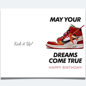 Printable Sneaker Birthday Card, Digital Card, Ecard, Instant Download ...