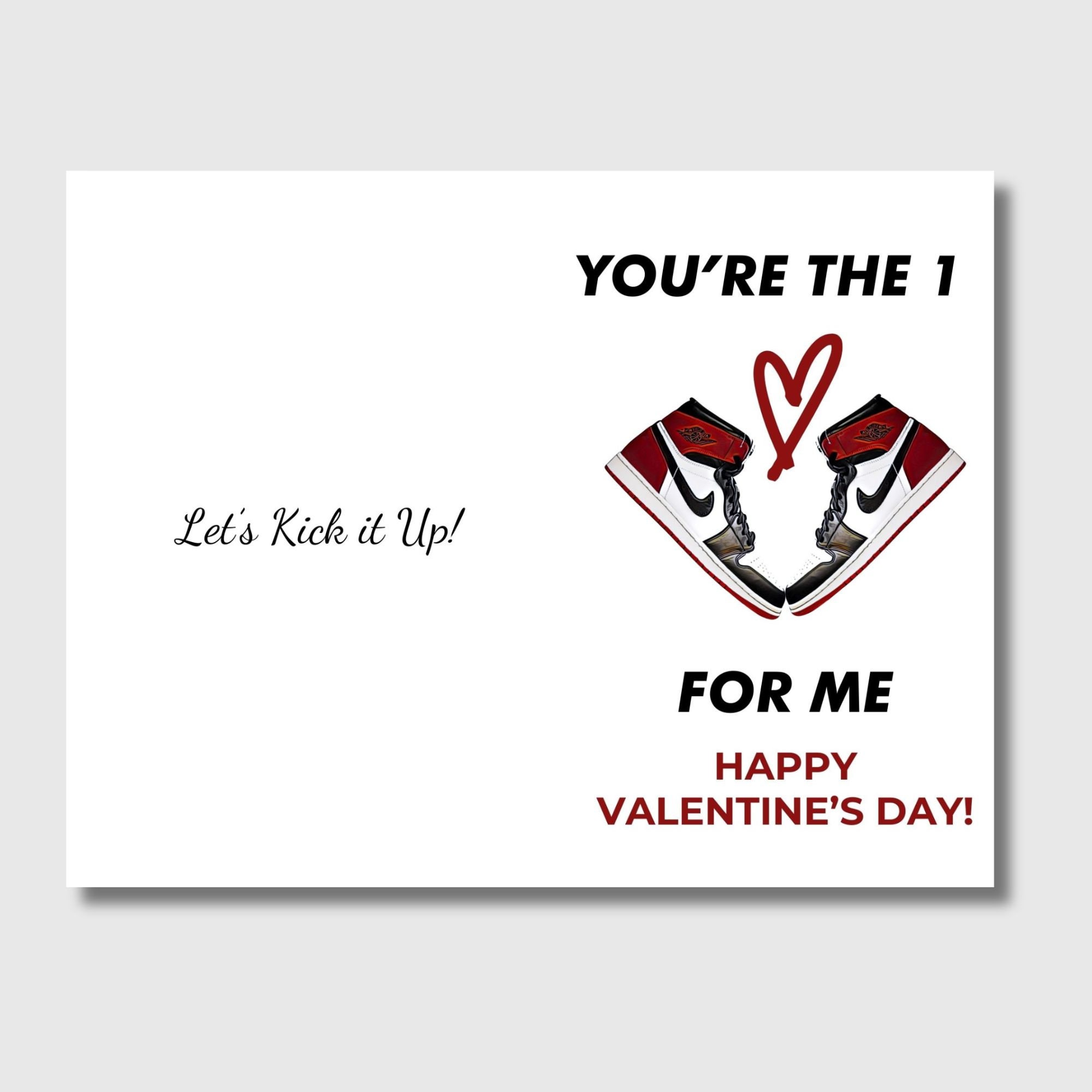 Printable Sneaker Valentine's Day Card, Digital Card, Instant Download ...