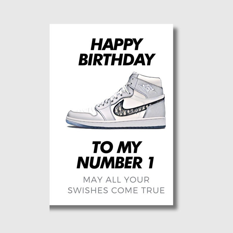 Printable Sneaker Birthday Card, Digital Card, Ecard, Instant Download ...