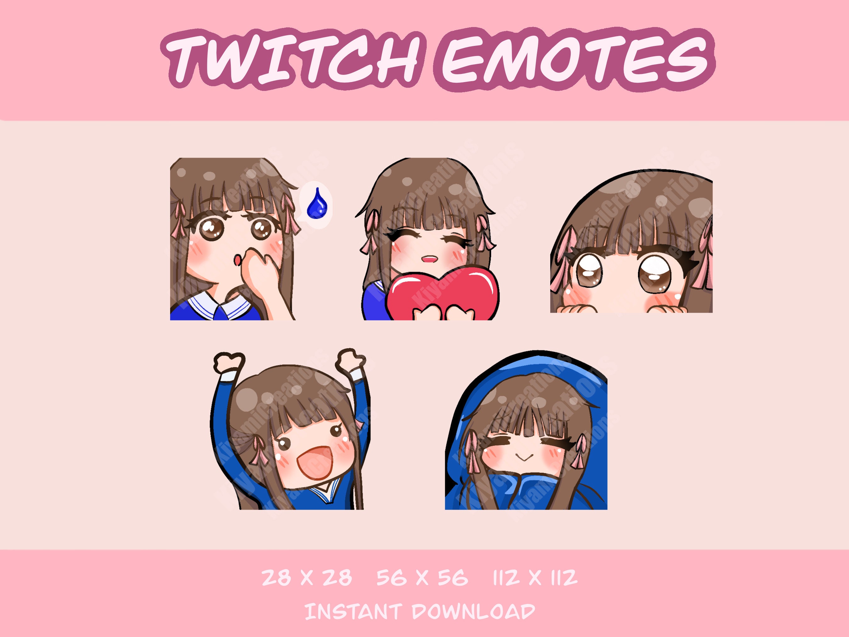 Tohru Emotes / Fruits Basket / Twitch Discord Youtube - Etsy