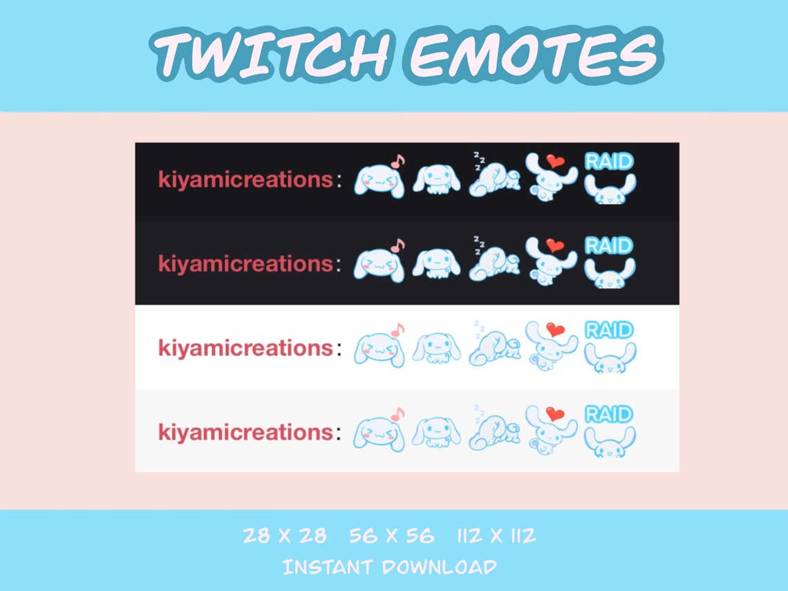 Cute Kawaii White Emotes / Twitch Discord Youtube - Etsy