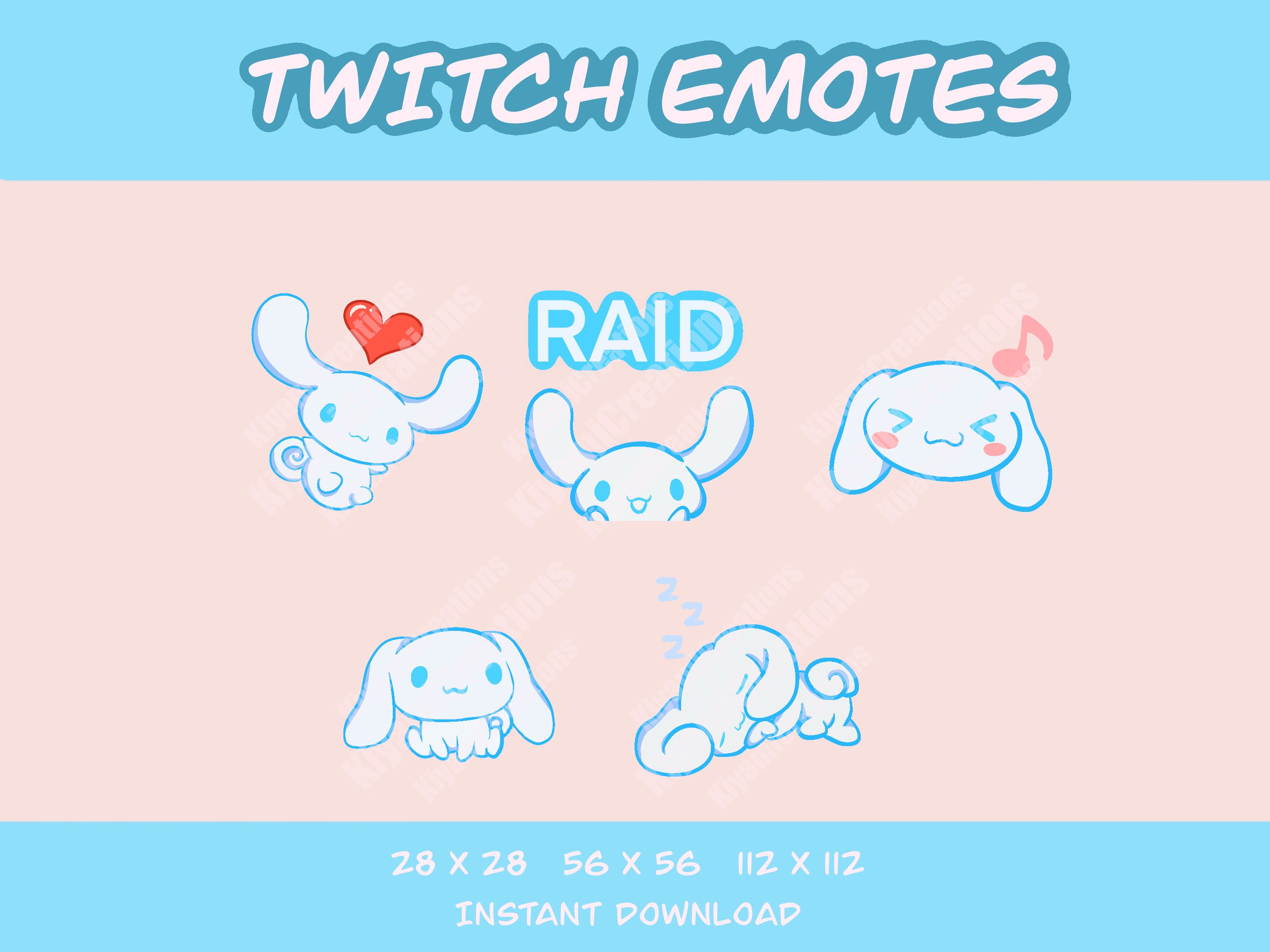 Cute Kawaii White Emotes / Twitch Discord Youtube - Etsy