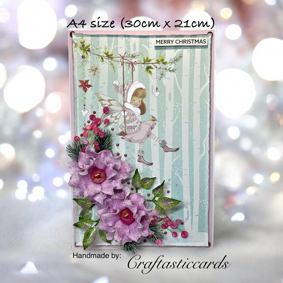 Handmade A4 Size Christmas Card, 3D Christmas Cards, Family Gifts ...