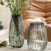 Wavy Textured Ribbed Glass Vase Clear & Black Vases for Flowers Thick ...