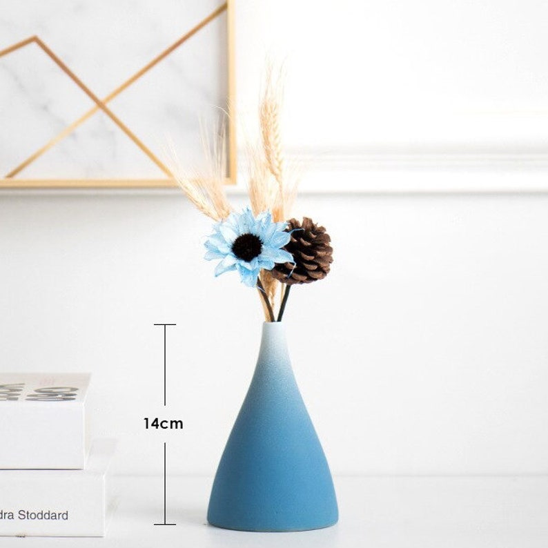 Blue Ceramic Vases for Flowers Handmade Modern Gradient - Etsy