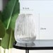Wavy Textured Ribbed Glass Vase Clear & Black Vases for Flowers Thick ...