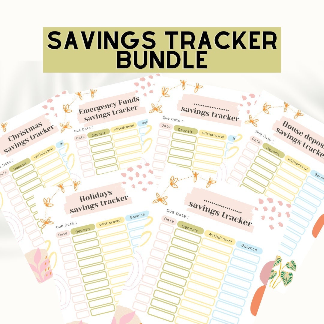 Savings Tracker Bundle! (digital and Printable) Trackers You Can ...