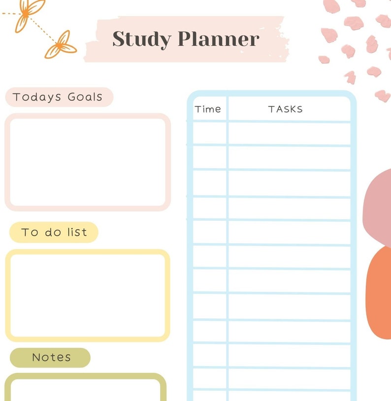 Weekly Student Planner, Study Planner and to Do List, Digital ...