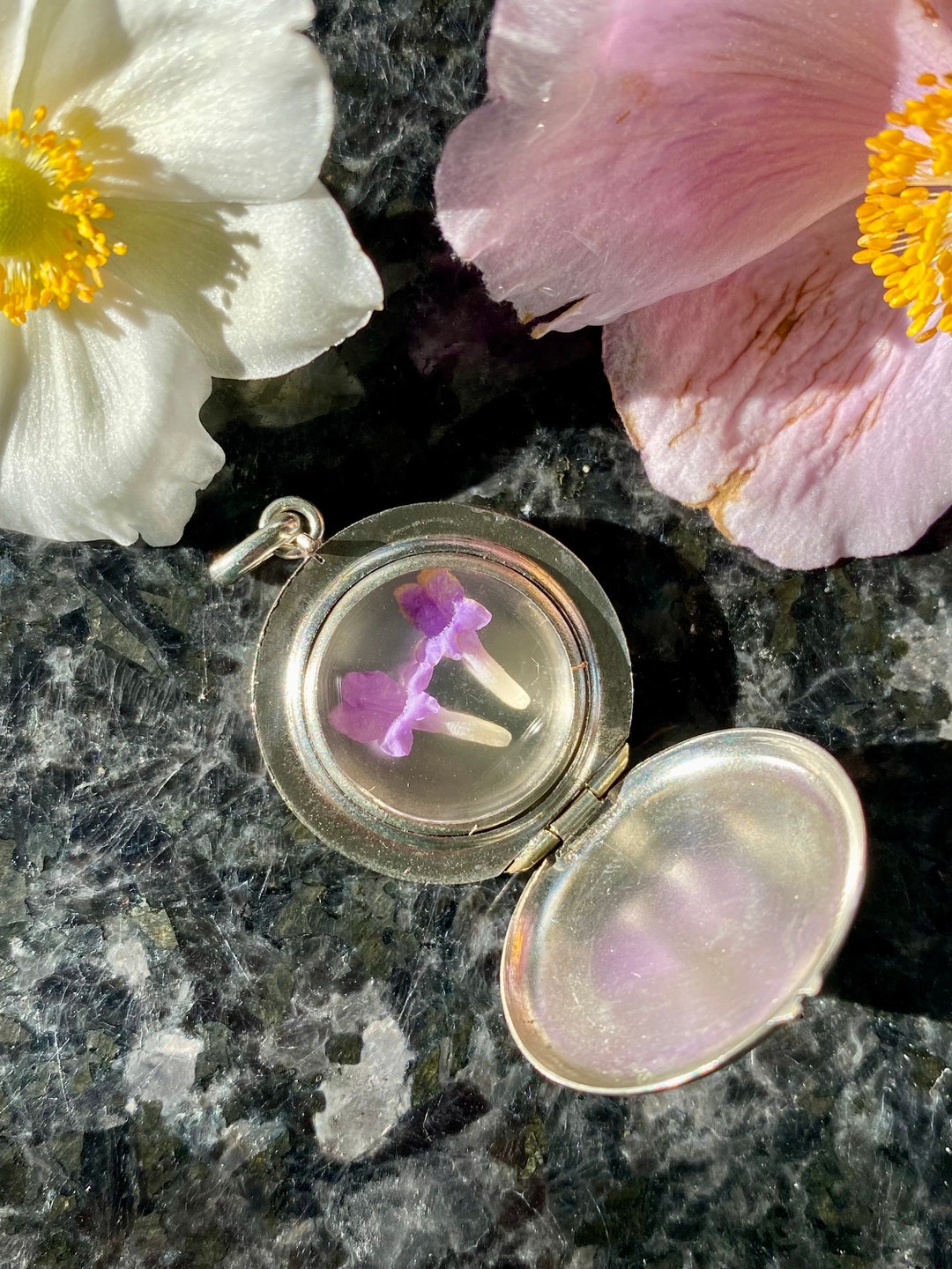 Vintage (likely Italian) Silver Locket With Glazed Compartment - Etsy