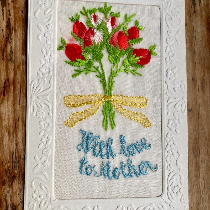 Embroidered Postcard - Etsy