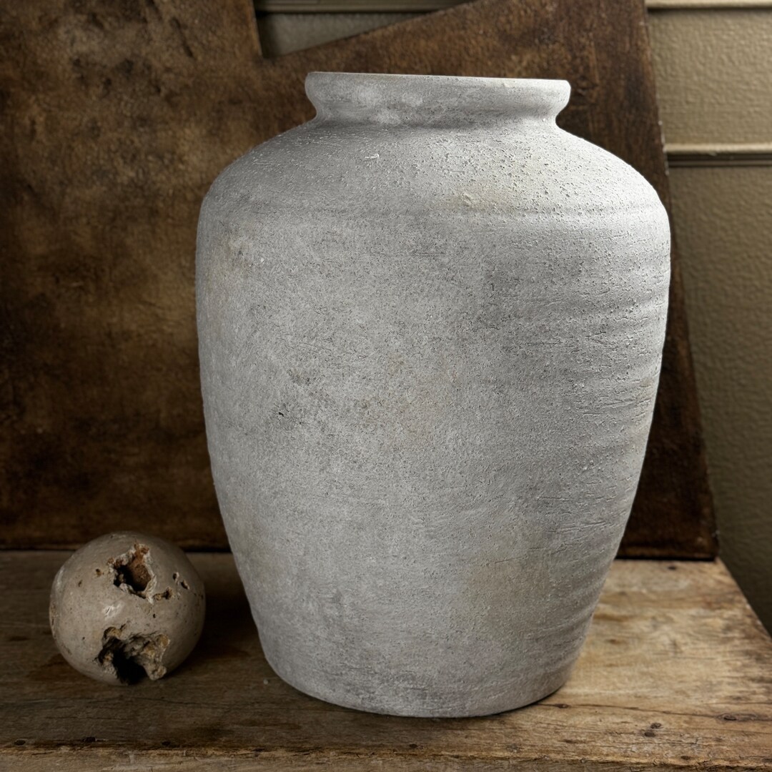Grey and Beige Large Vase - Etsy