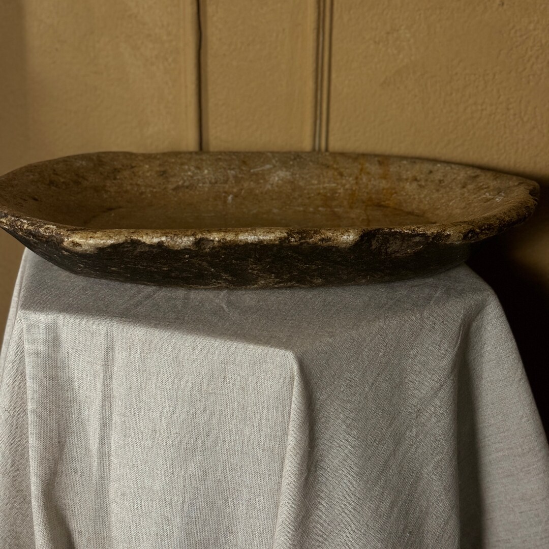Vintage Large Stone Bowl - Etsy
