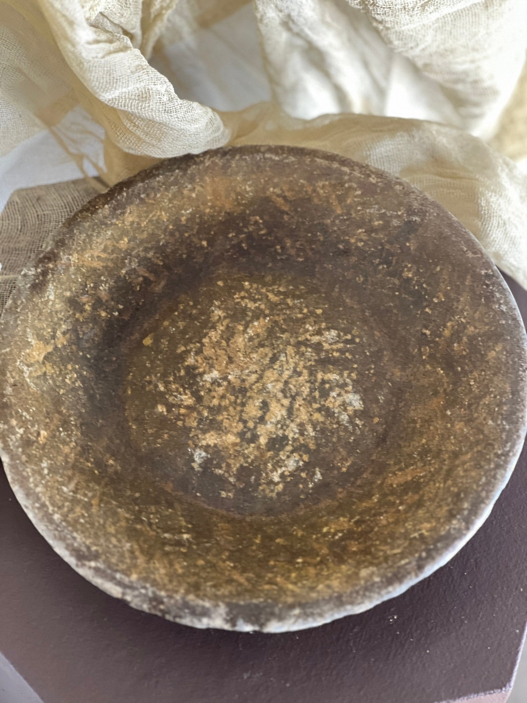 Vintage Small Stone Plate - Etsy