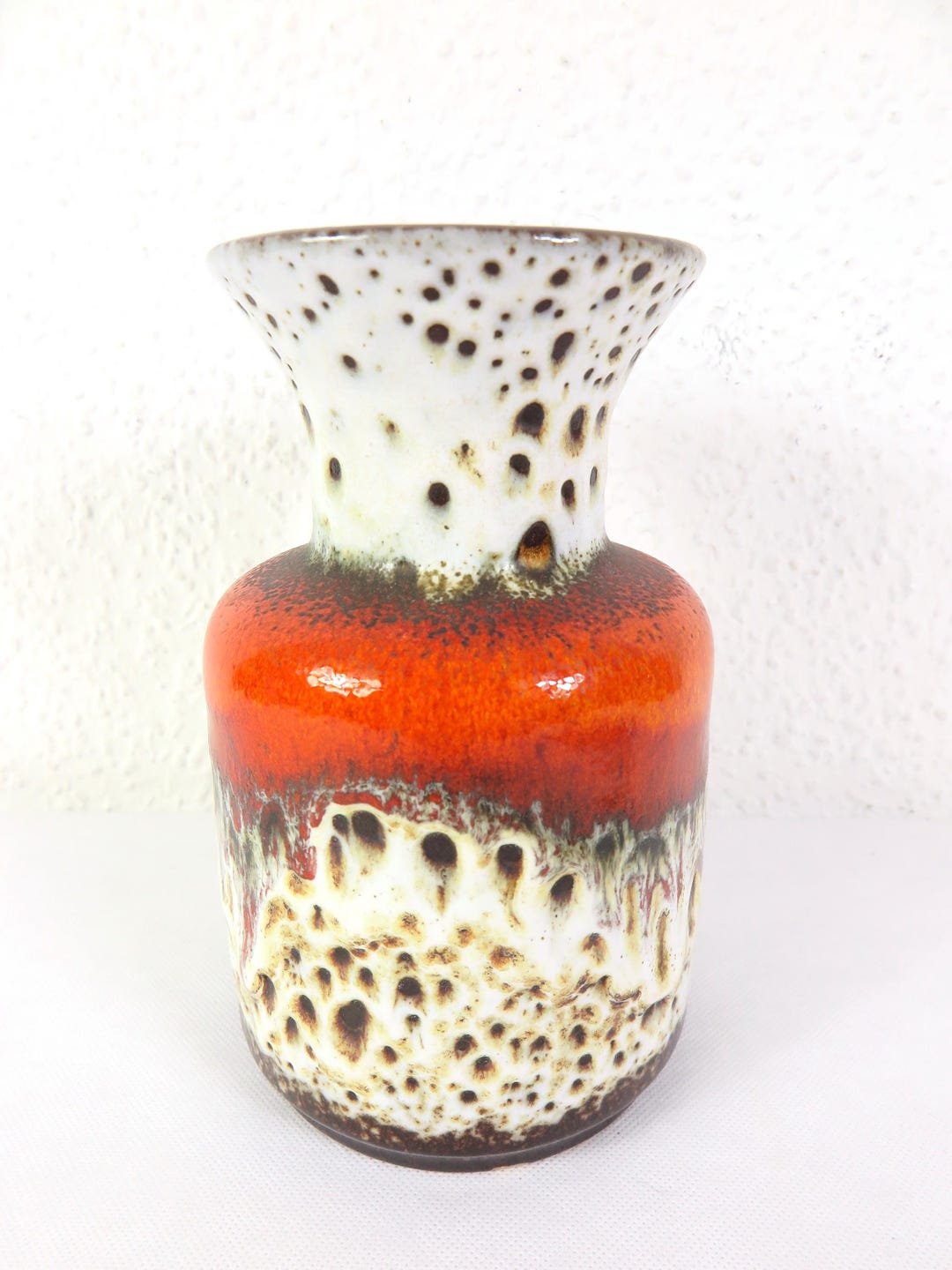 70s Vase Jasba, Orange Lava Look - Etsy