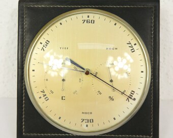 Rare Brookstone Traditional Brass Weather Station Wall Mount Clock - Etsy