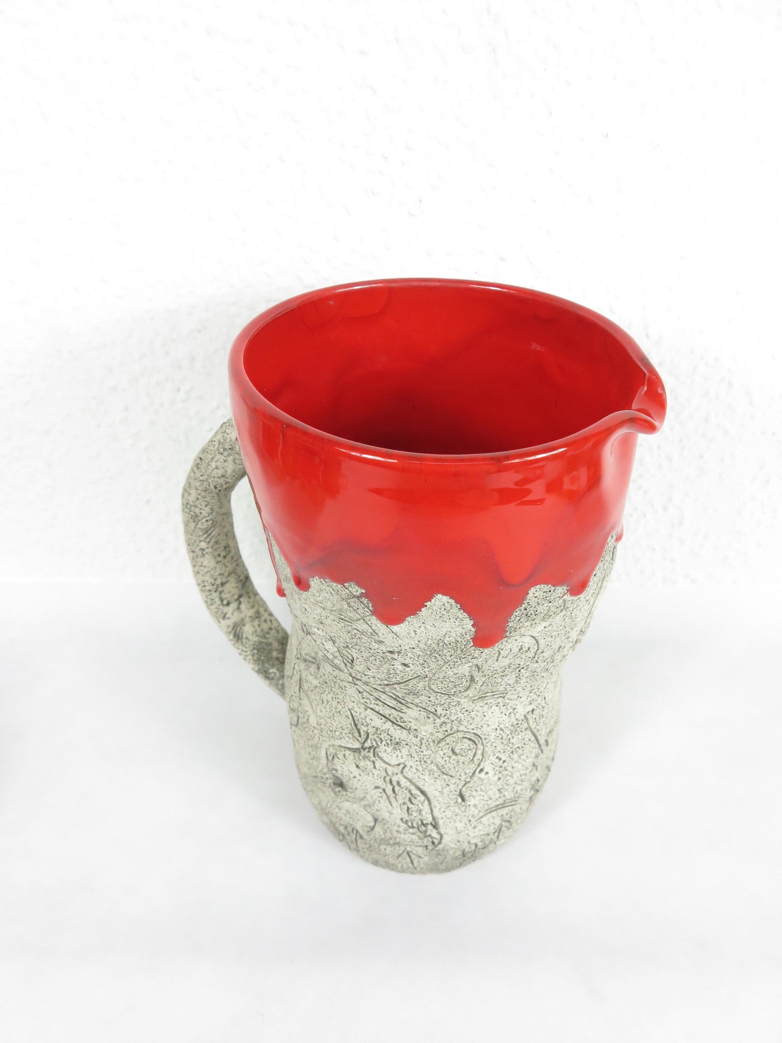 70s Punch Jug With 6 Handle Cups - Etsy