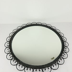 70s Mirror Wrought Iron Round - Etsy