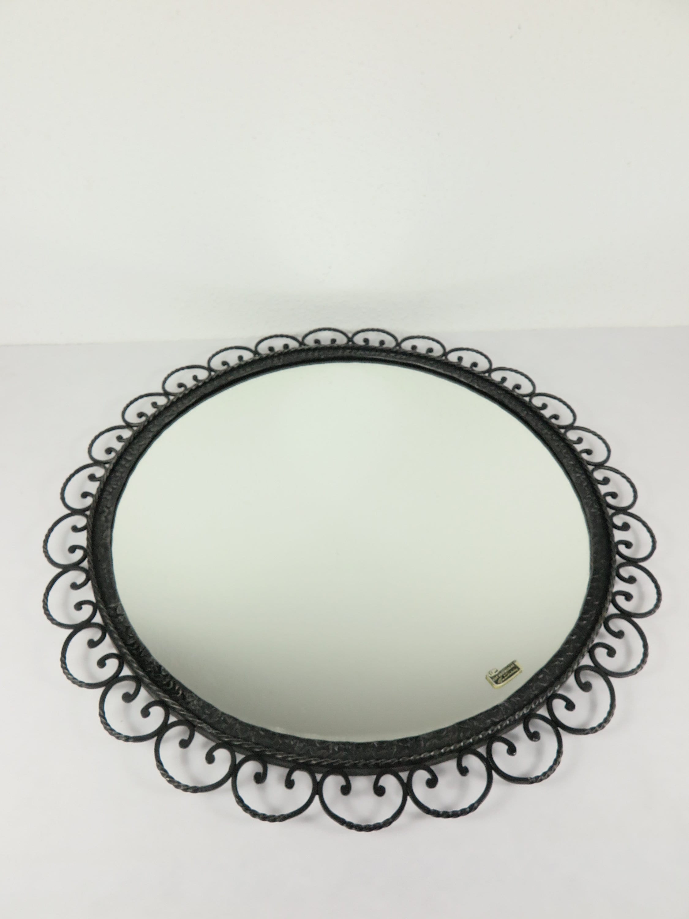 70s Mirror Wrought Iron Round - Etsy