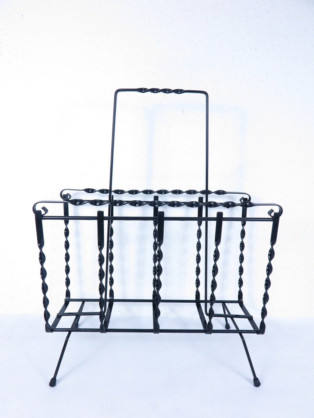 60s Newspaper Rack Wrought Iron - Etsy