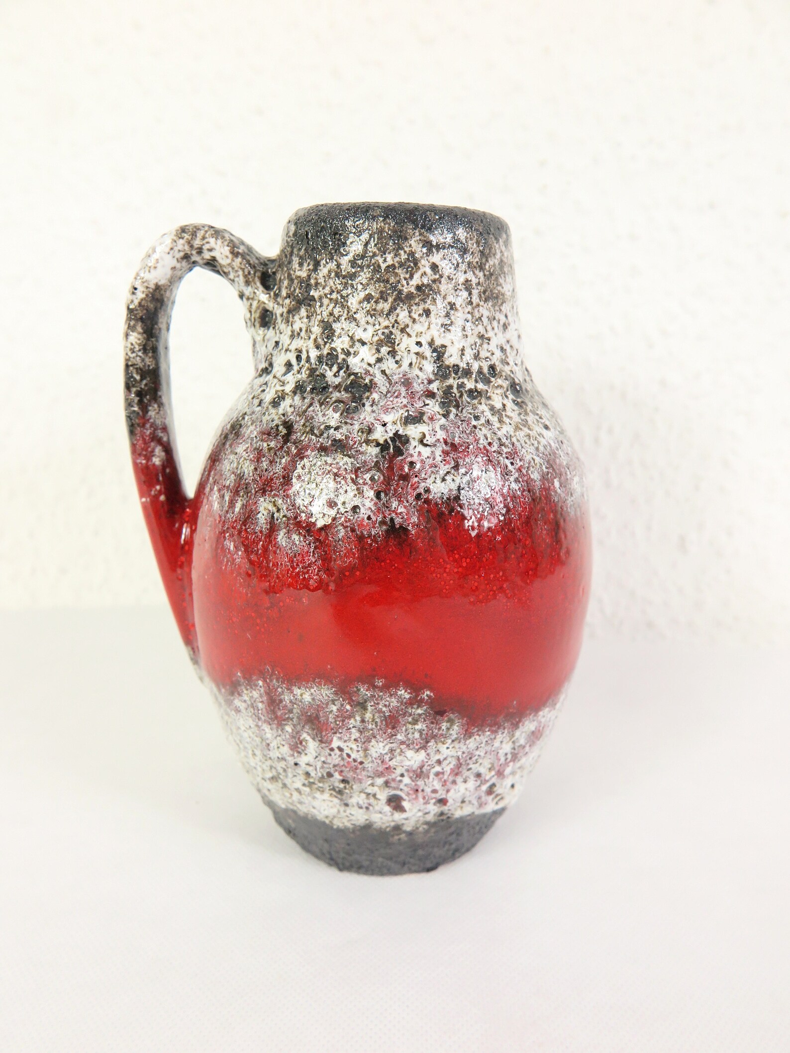 70s Handle Vase Red, Lava Look - Etsy