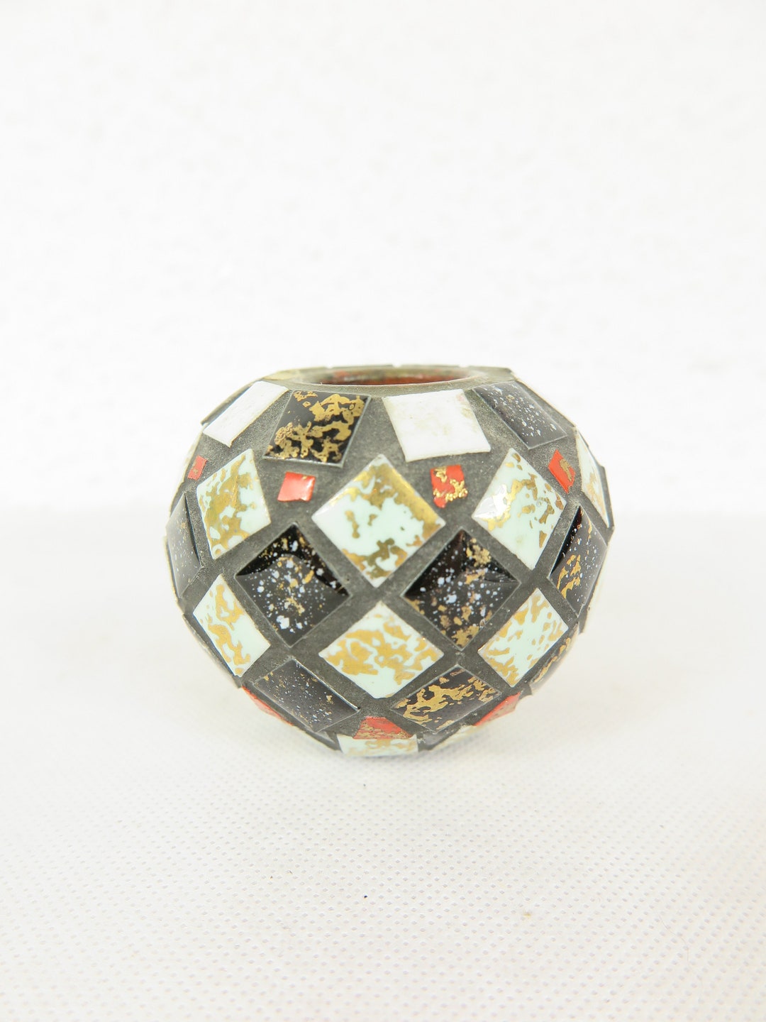 80s Mini Vase With Tile Mosaic - Etsy
