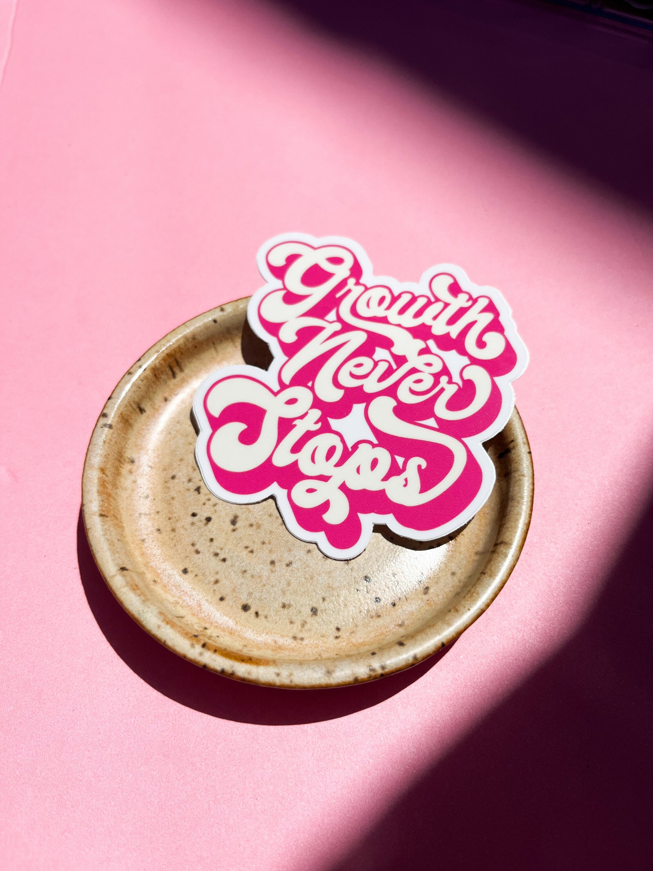 Growth Never Stops Sticker, Weatherproof Sticker for Water Bottle ...