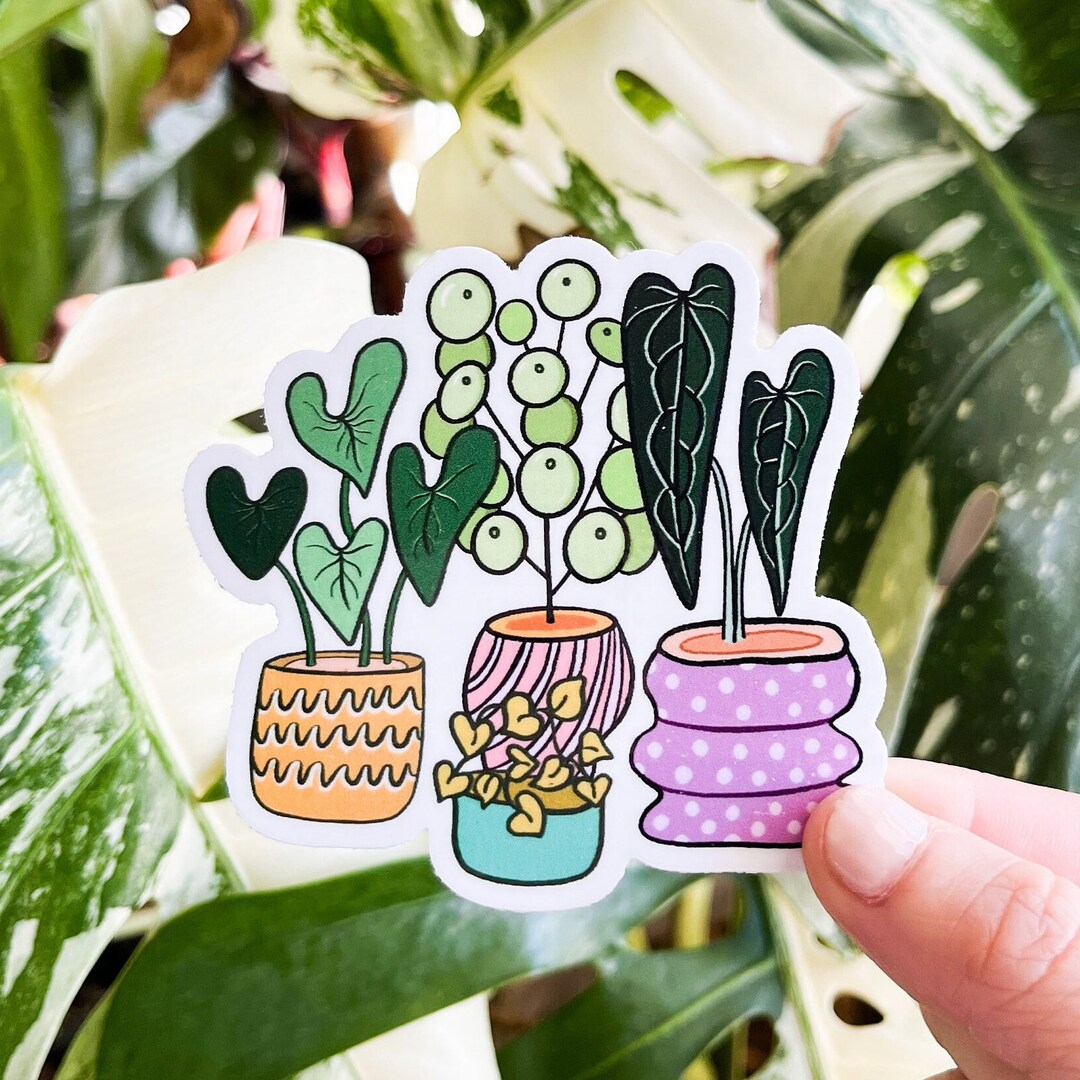 Potted Plants Sticker, Weatherproof Sticker for Water Bottle, Plant ...