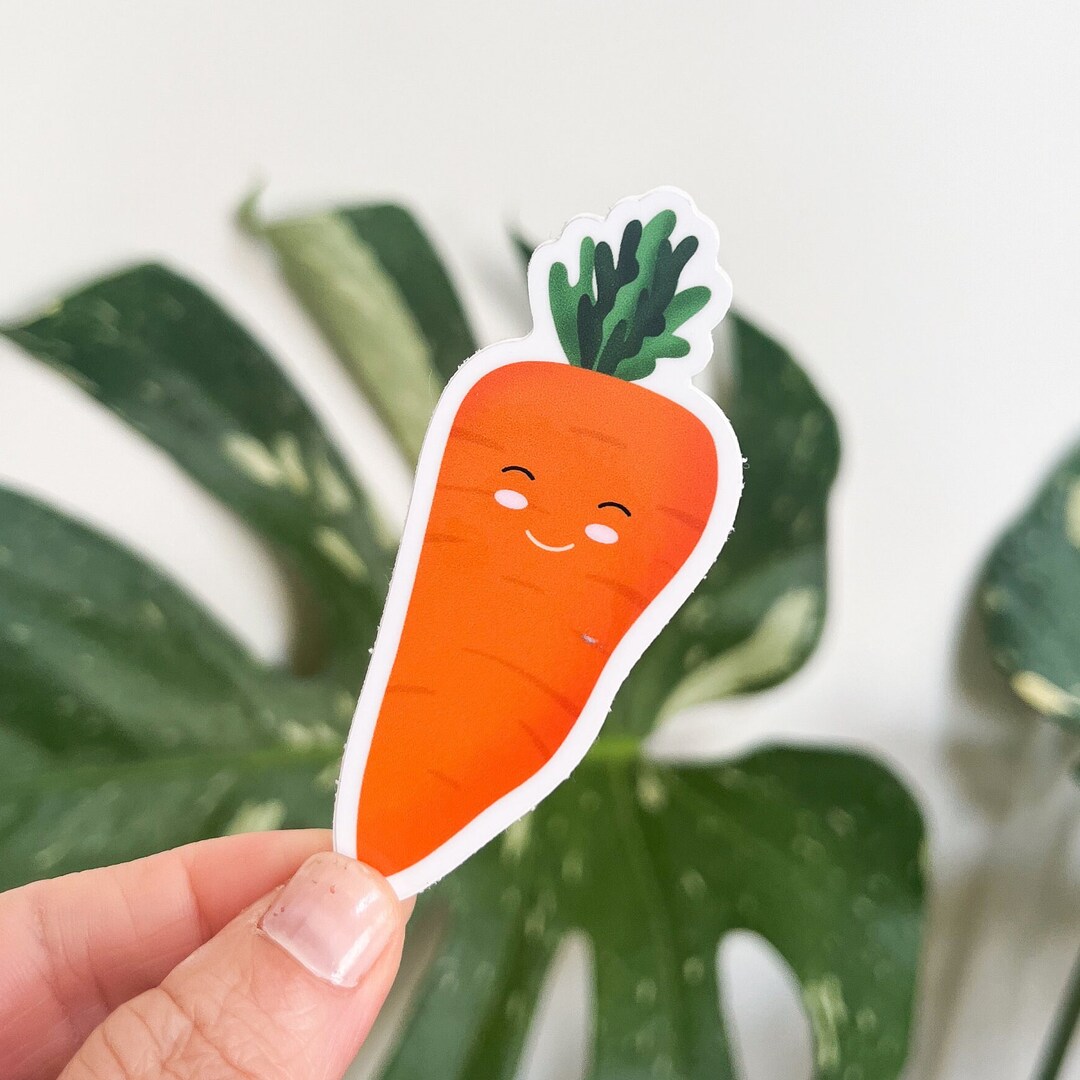Cute Carrot Sticker, Waterproof Sticker, Vinyl Laptop Sticker, Die Cut ...