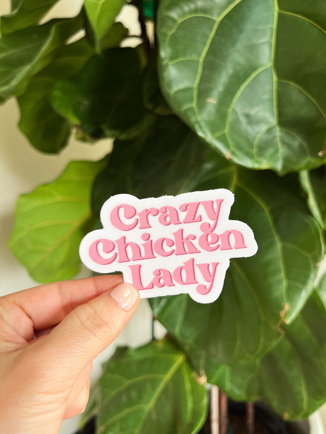 Crazy Chicken Lady Sticker, Chicken Sticker, Waterproof Sticker, Plant ...