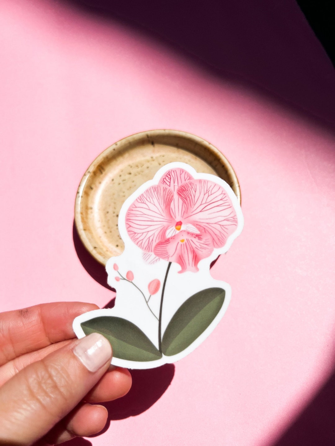 Orchid Plant Sticker, Weatherproof Sticker, Plant Laptop Sticker, Vinyl ...