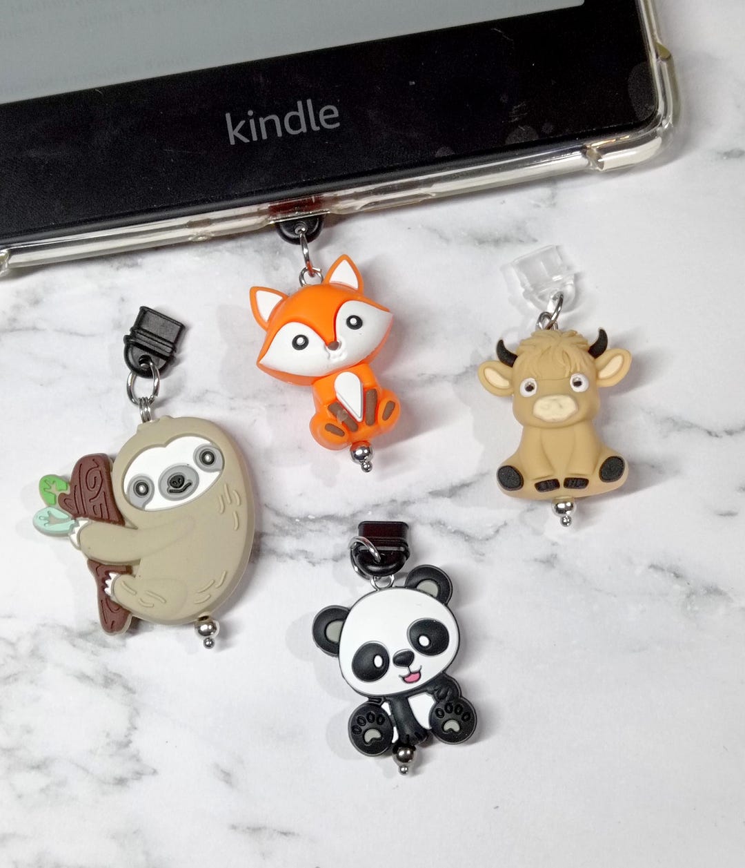 USB 3D Dust Plug Charms - Foxes, Highland Cows, Sloths and Panda - USB ...