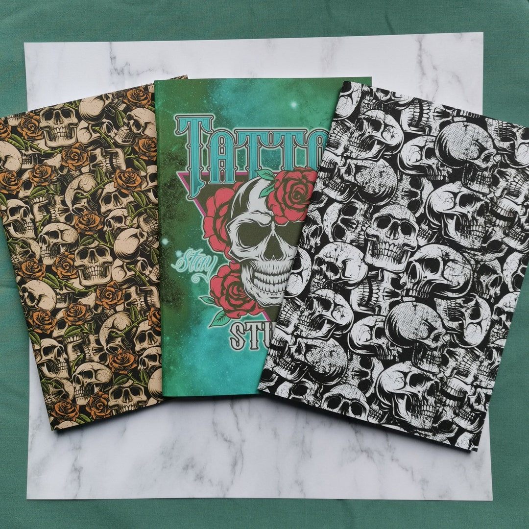 Skull Theme A5 Notebooks Tattoo Design Sketchbook Drawing - Etsy UK