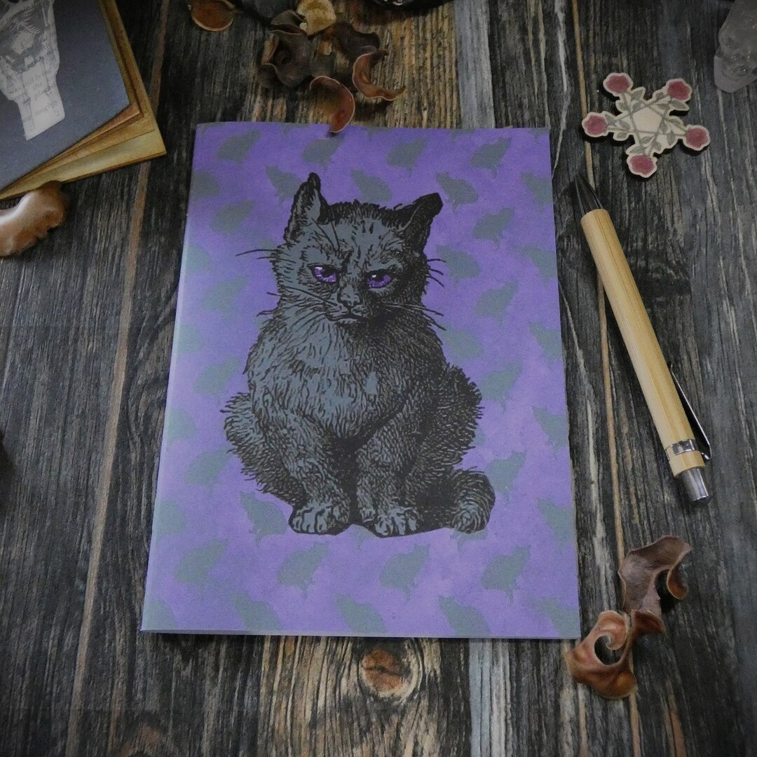Vintage Cat Theme A5 Notebooks Vintage Gothic Design, Sketchbook ...