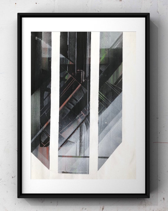 Contemporary Modern Architecture Painting Wall Art Home | Etsy