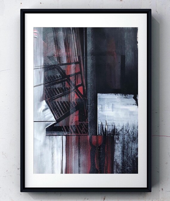 Contemporary Modern Architecture Painting Wall Art Home | Etsy