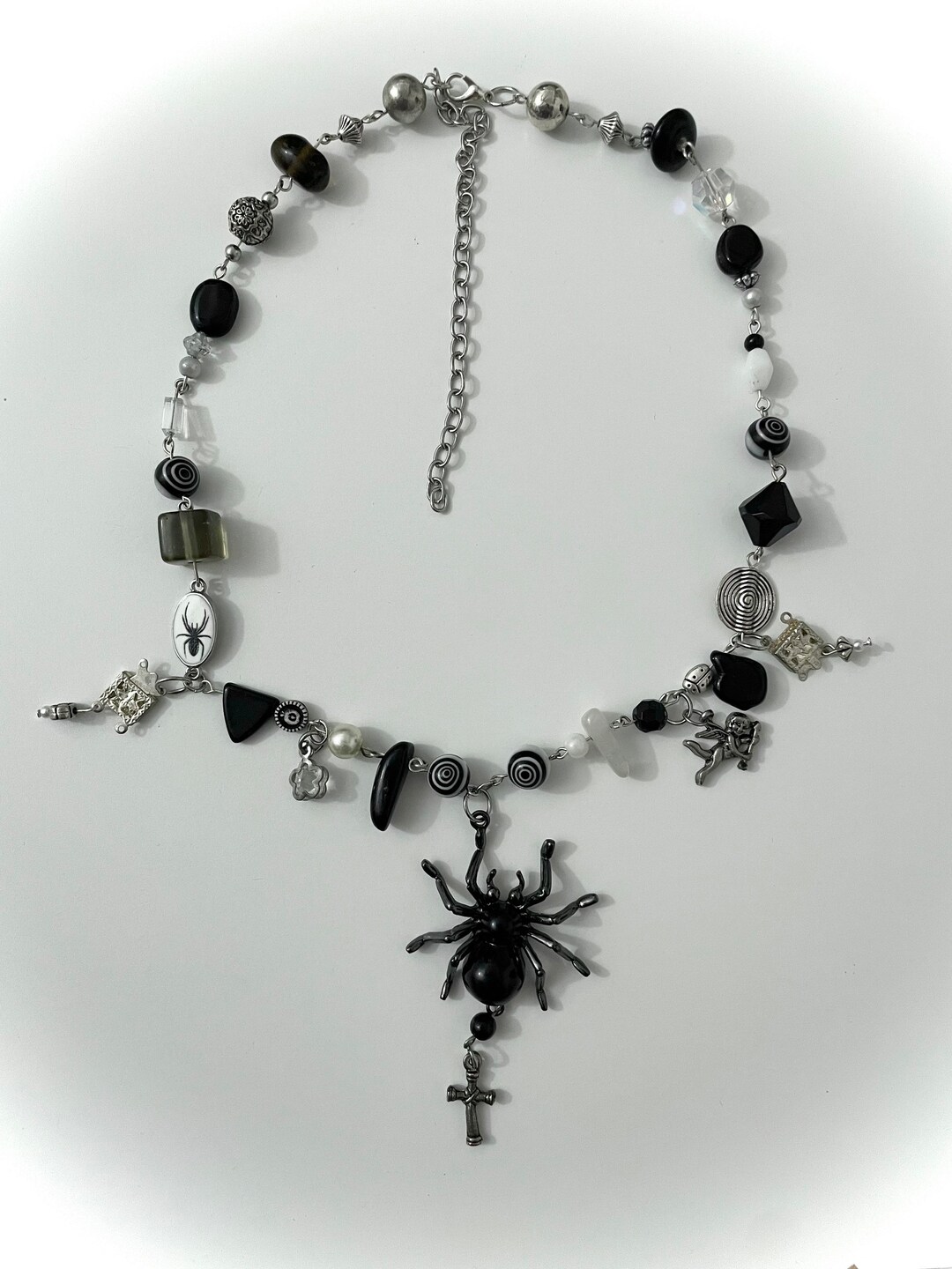Spiders Web Silver Rosary Inspired Necklace - Etsy