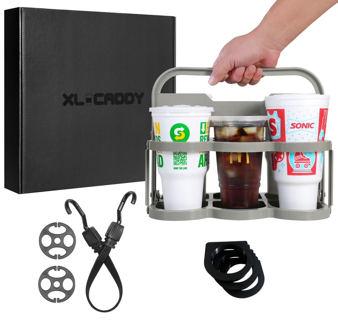 XL CADDY Doordash Cup Holder | Drink Carrier for Delivery Drivers | Car ...