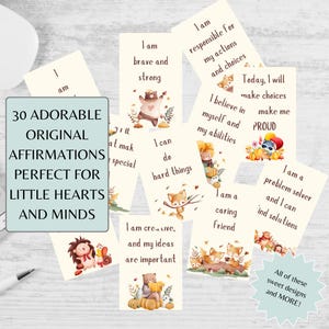 PRINTABLE ADORABLE Affirmation | Cards | for Kids | Growth Mindset ...