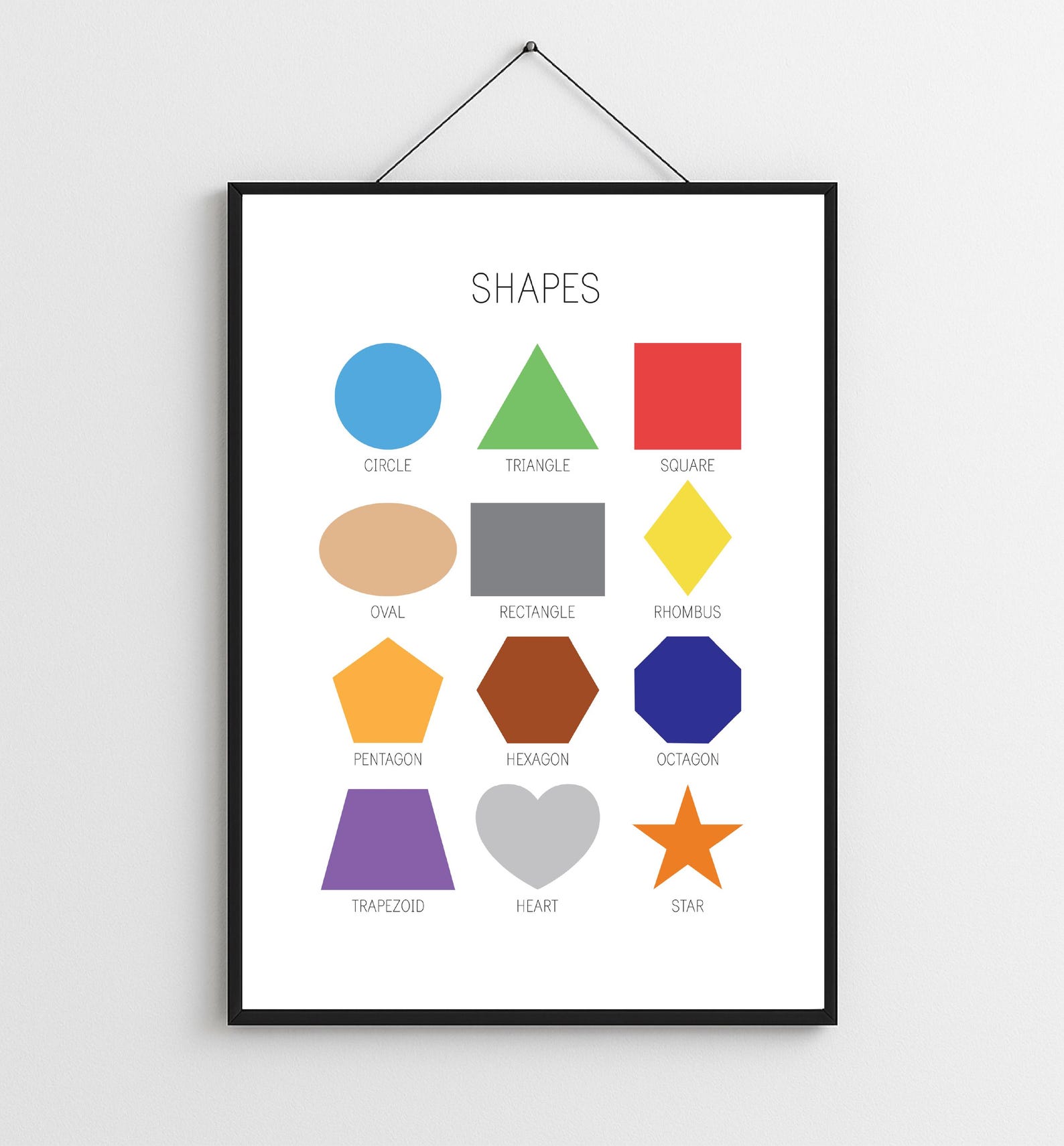 Rainbow Shapes | Watercolour Print | Montessori Wall Art for Kids ...