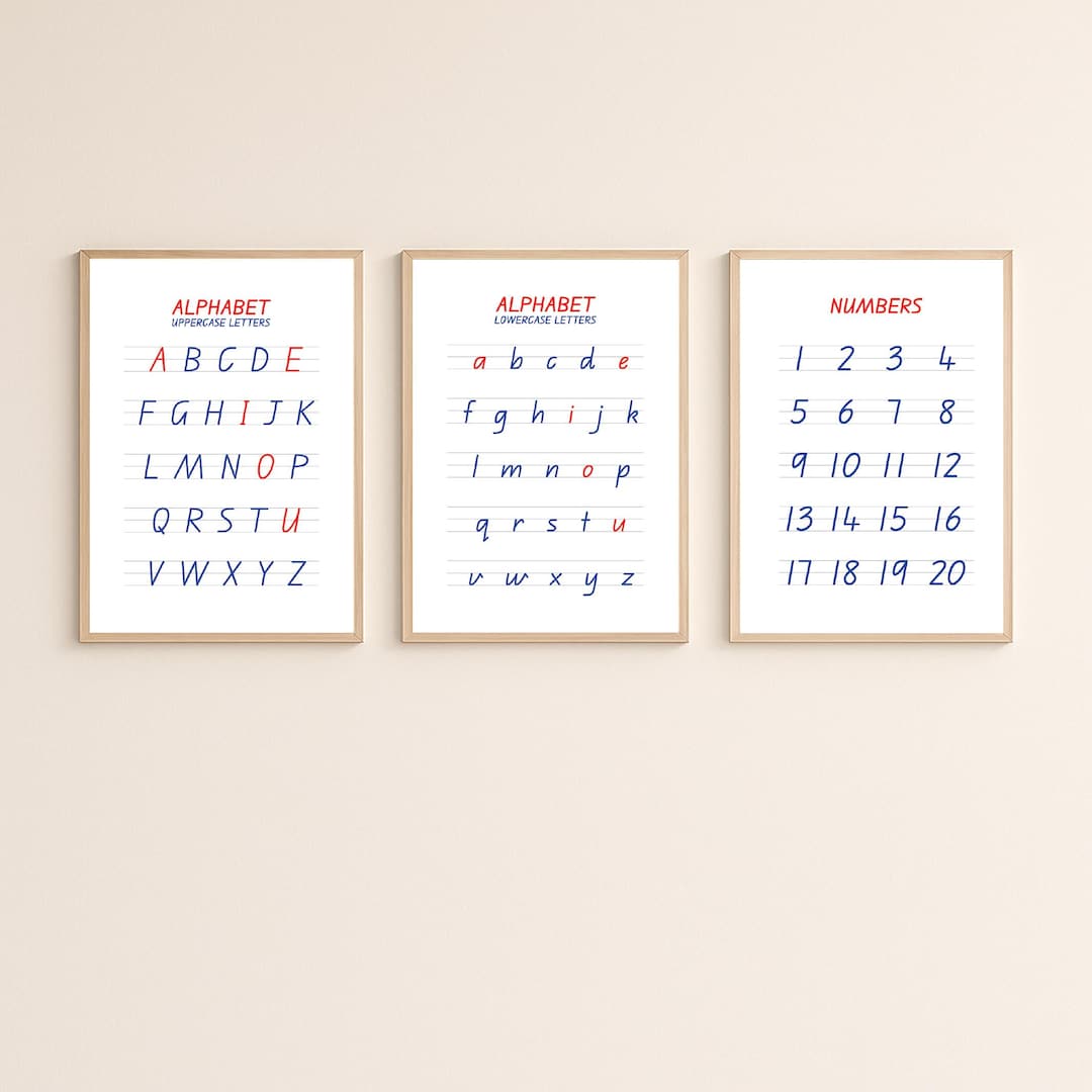 Alphabet Poster for Kids – QLD Font (vowels & Сonsonants Letters ...