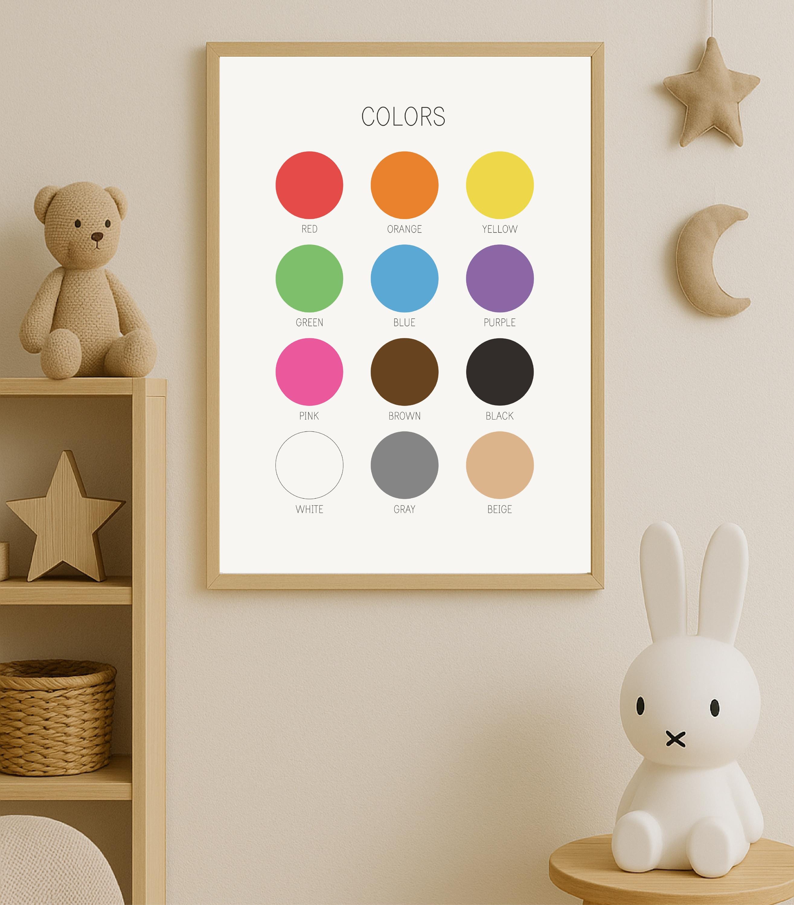 Rainbow Colors Poster Printable | Educational Color Chart for Nursery ...