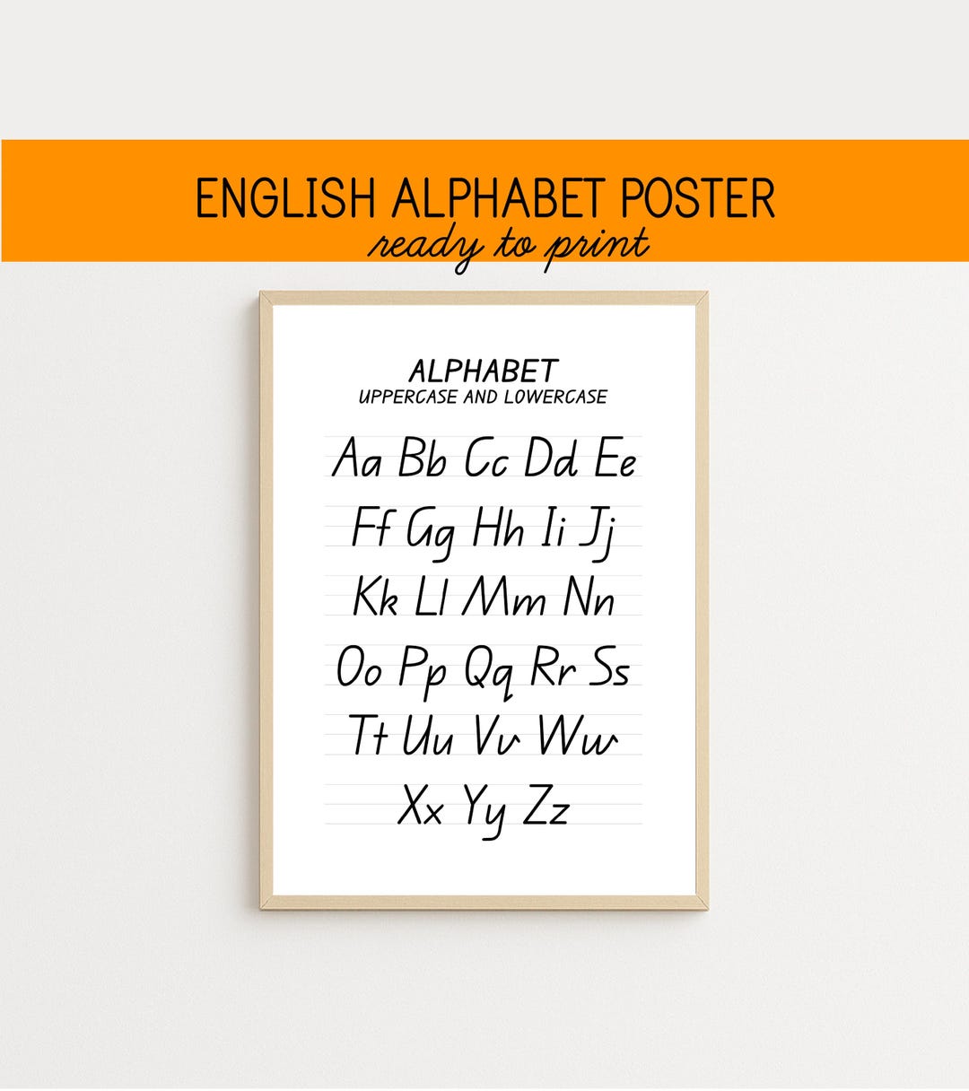 Alphabet Poster for Kids – QLD Font (uppercase & Lowercase Letters ...