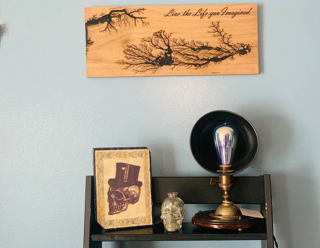 Custom Engraved Wood Sign Lichtenberg Figure / Fractal Burnt / High ...